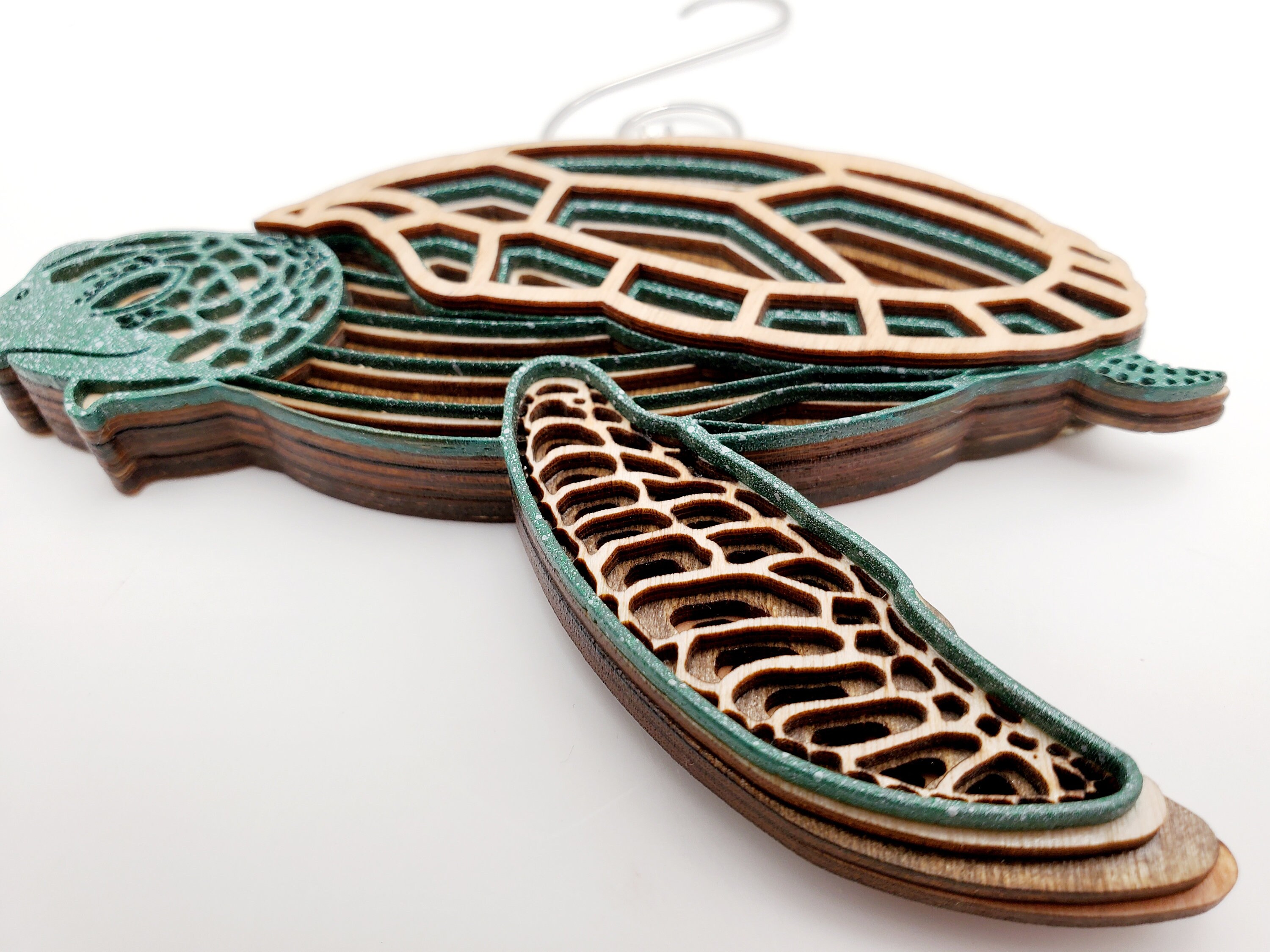 3D Sea Turtle Multilayer Wood Sculpture Ornament 3.8 X - Etsy