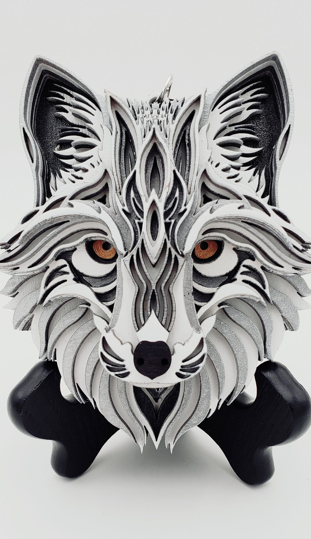 3D Arctic Fox Silver Fox Multilayer Wooden Sculpture - Etsy