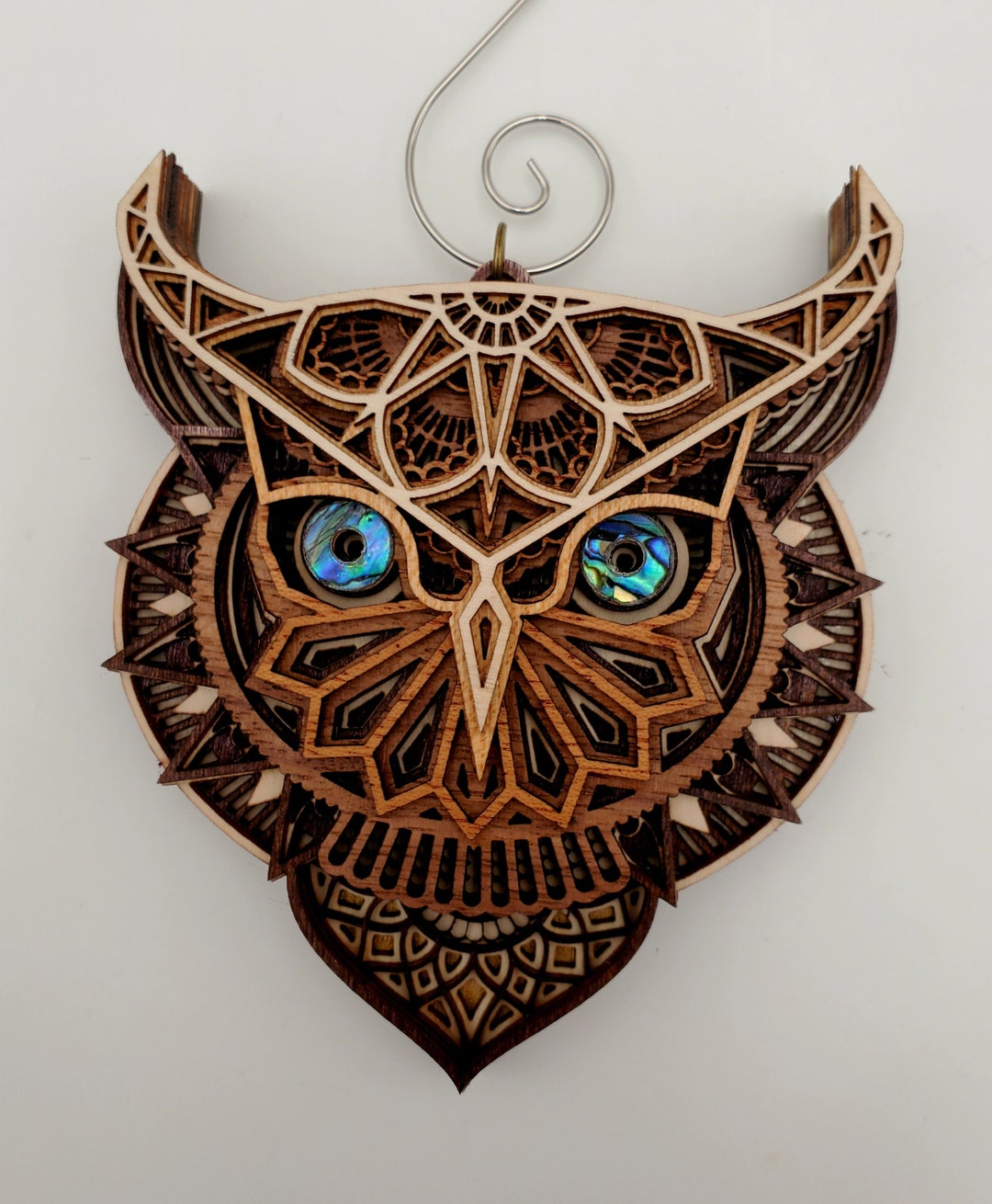 3D Owl Multilayer Mandala Wooden Sculpture Ornament 3.8 X 3" - Etsy