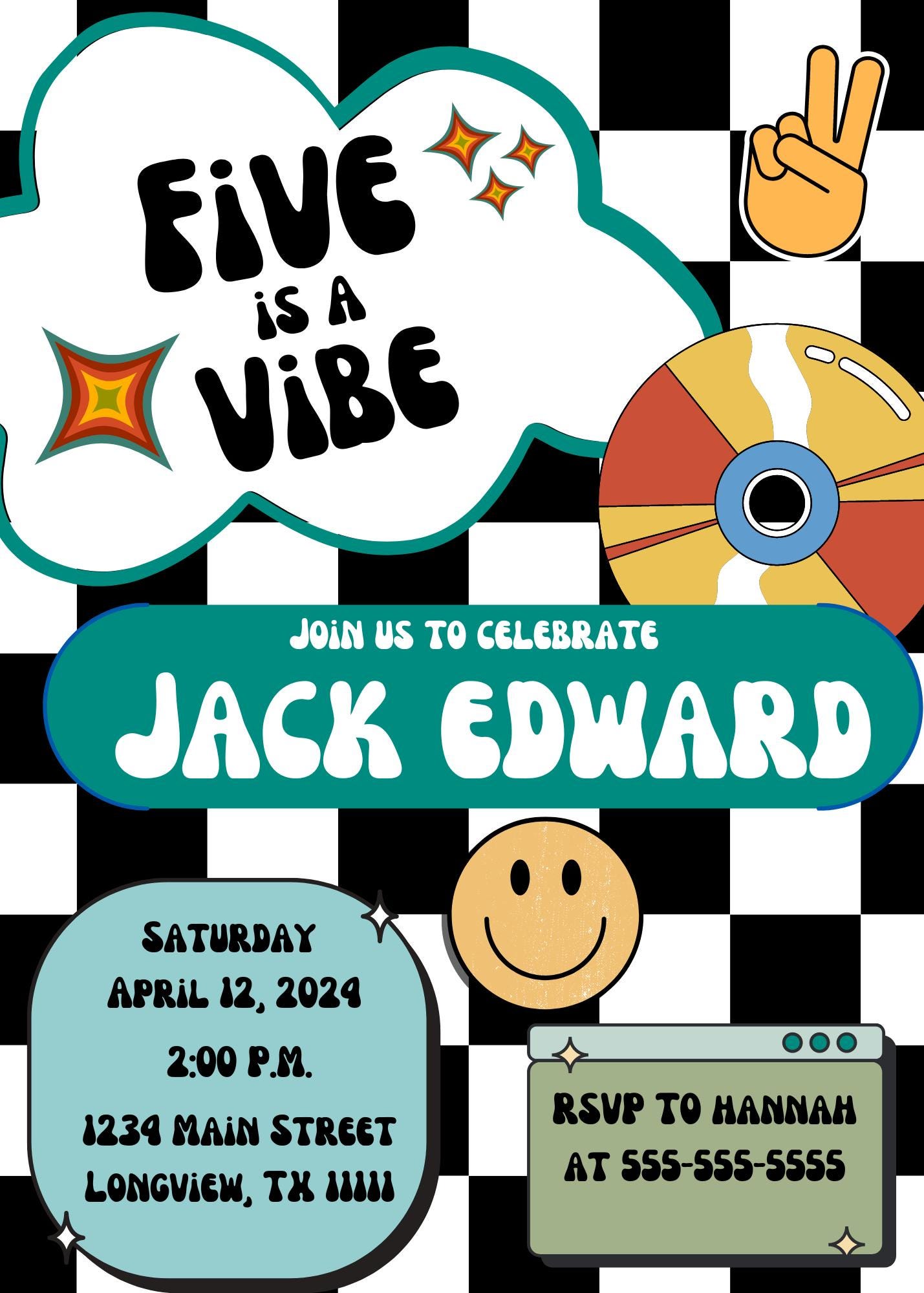 Retro Birthday Invitation - Etsy