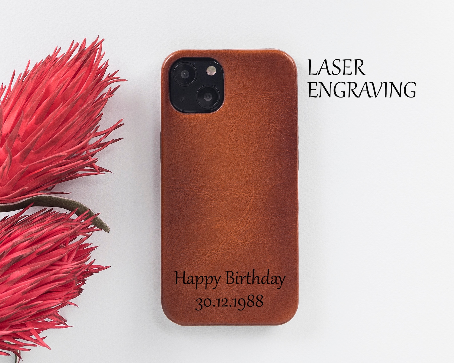 Iphone 13 Mini Personalized Leather Phone Case Customized | Etsy