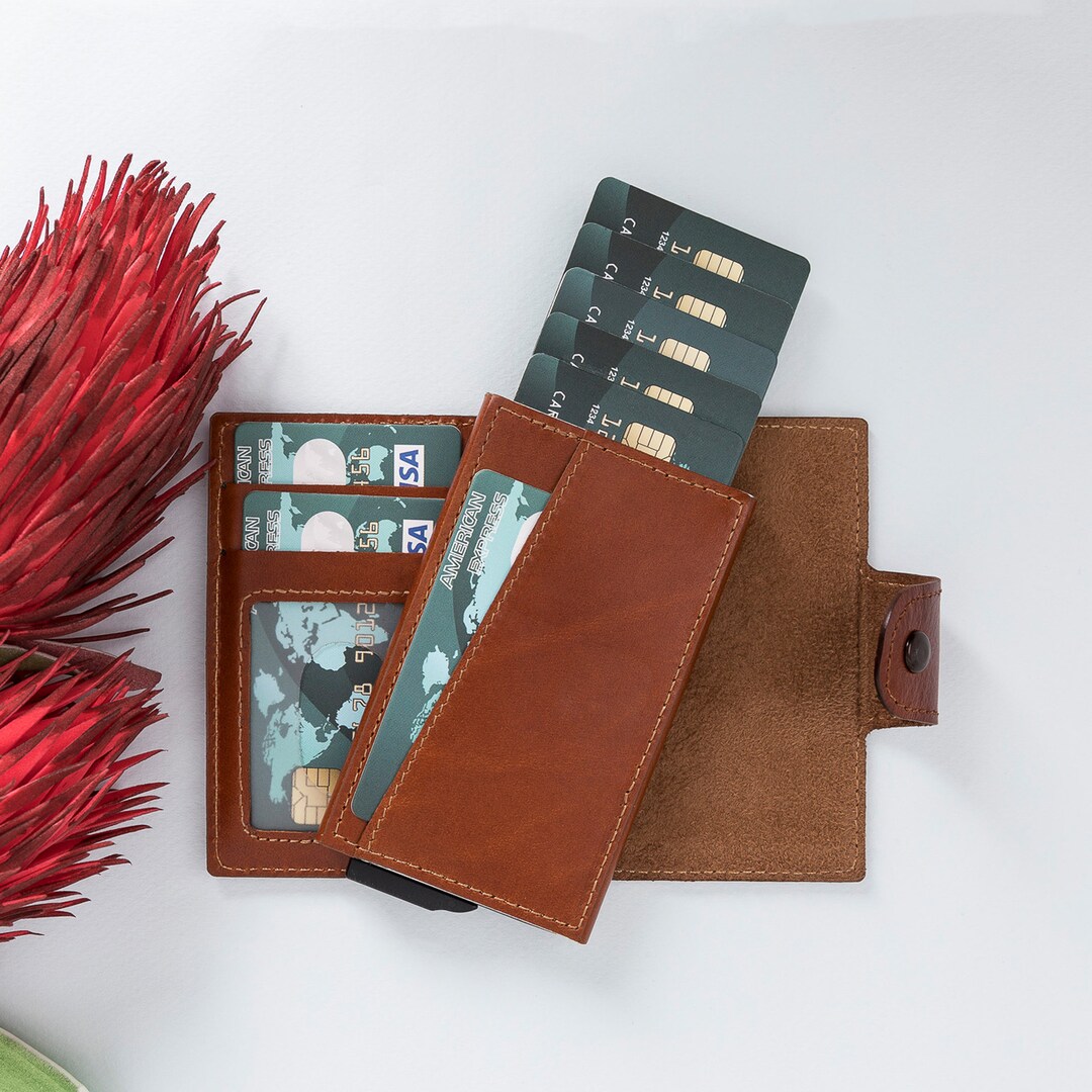 Leather Mechanism Case, Pop-up Wallet, Leather Wallet, Credit Card Case ...