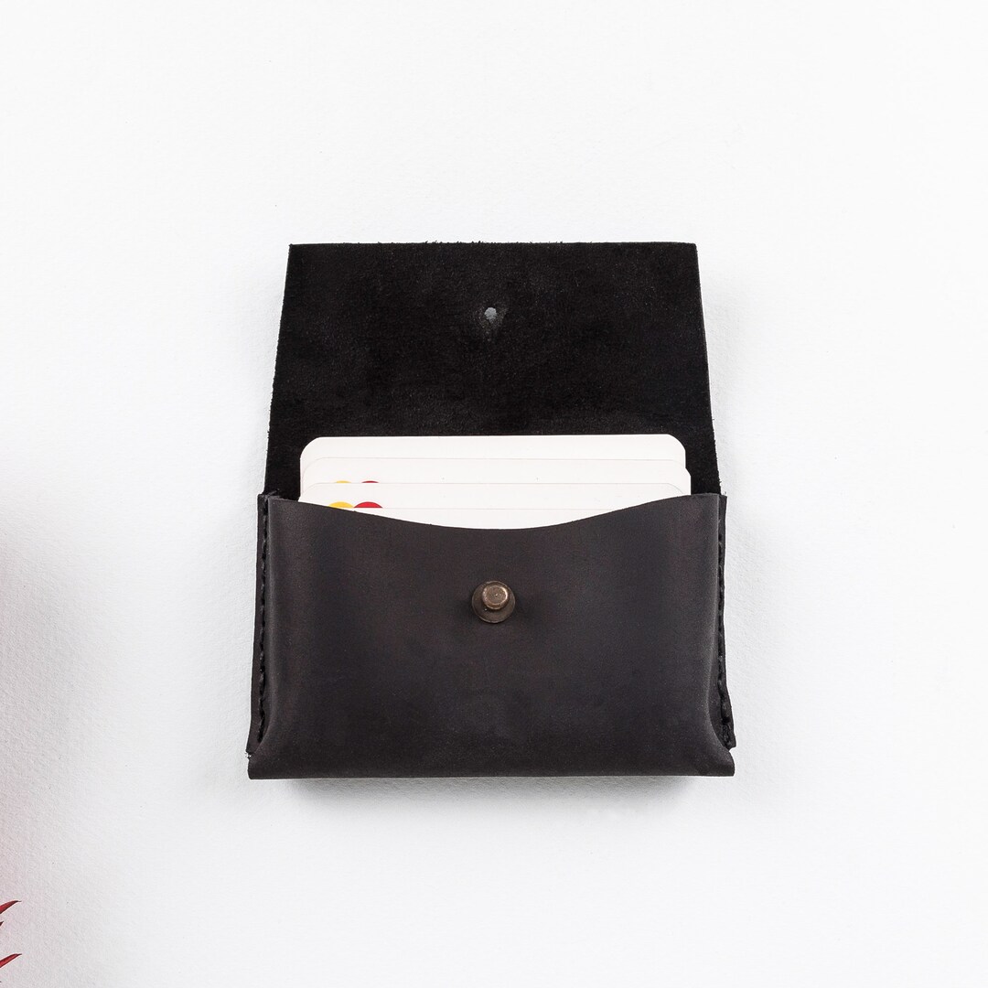 Handmade Full Grain Leather Card Holder: Business & Credit Card Case - Etsy