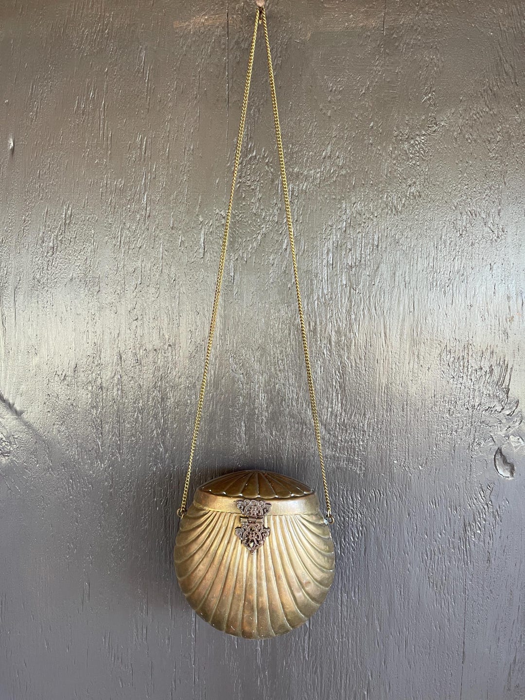 Vintage Brass Clamshell Purse - Etsy