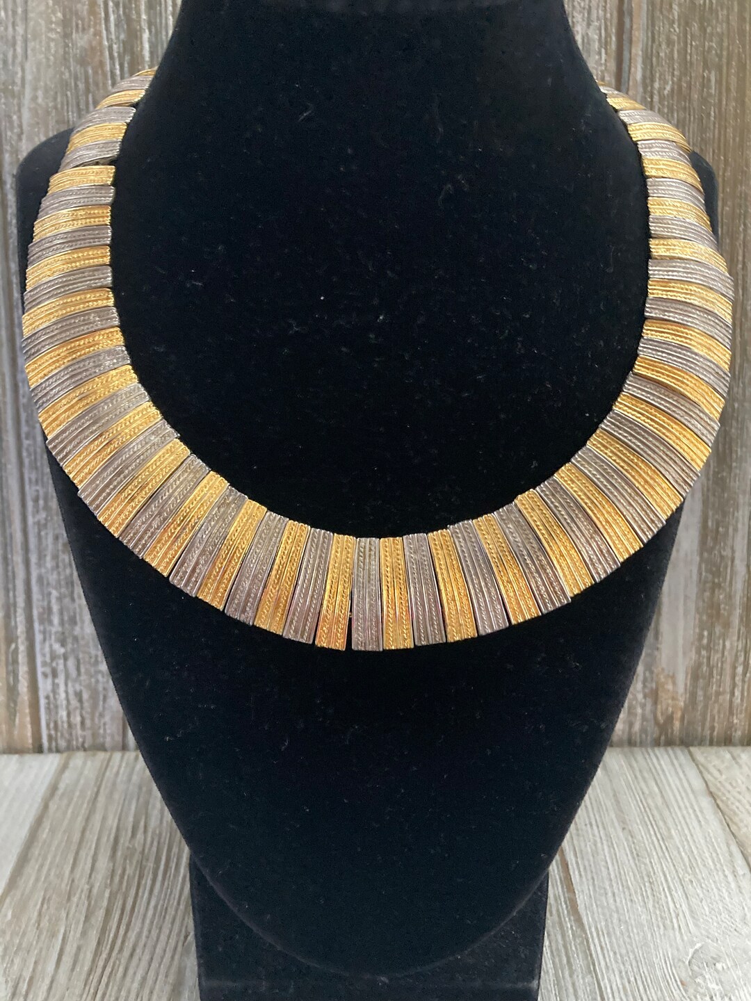 Amazing Vintage 1980's Massive Silver and Gold Modern Cleopatra Runway ...