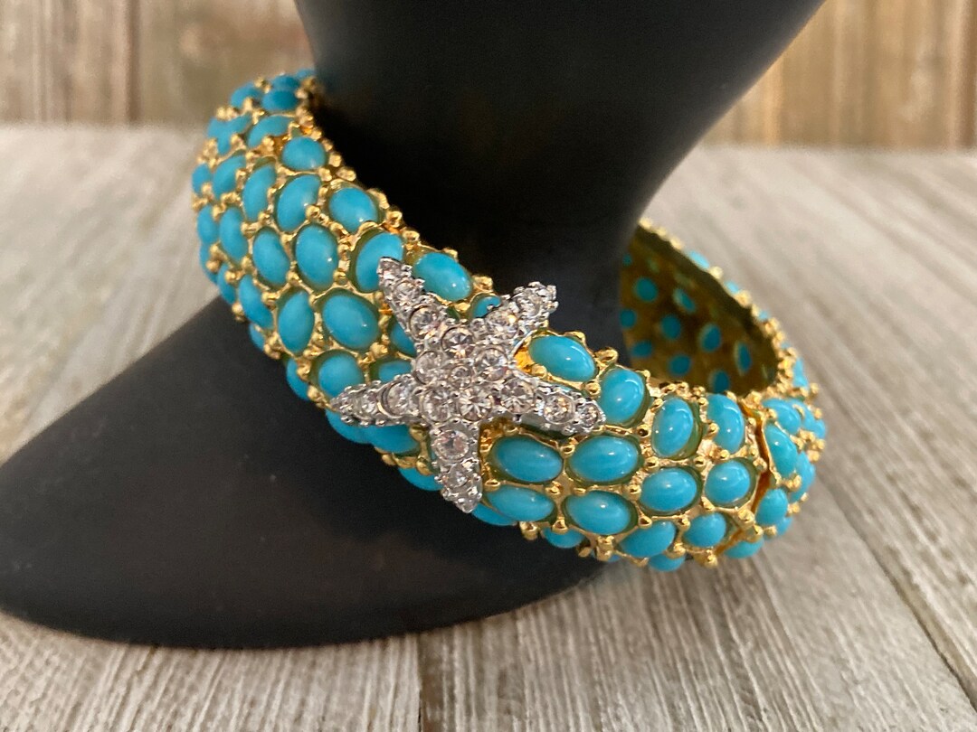 Exquisite Kjl/kenneth Lane Signed Vintage 1990's Gold and Turquoise ...