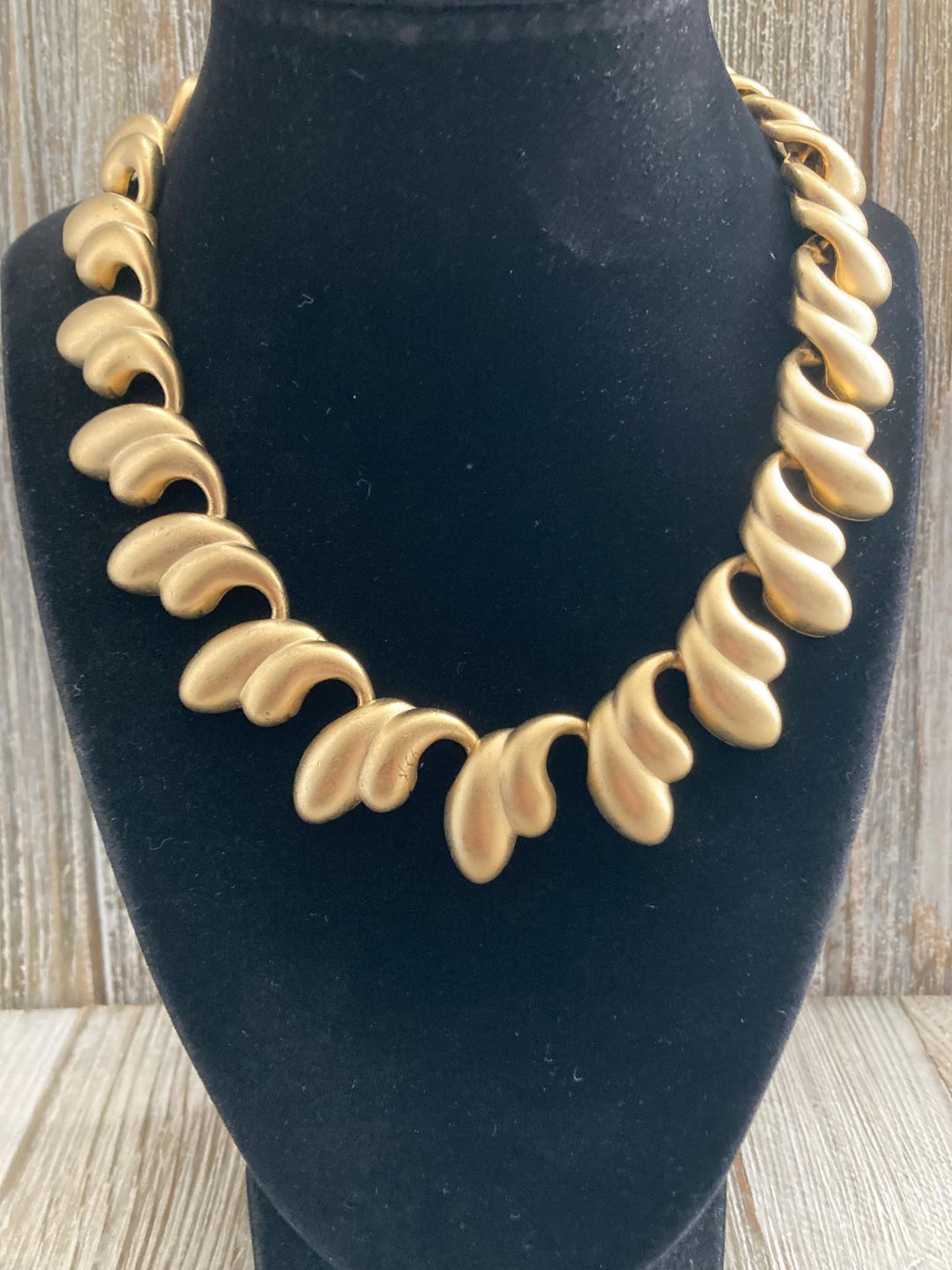 ERWIN PEARL Signed Vintage 1980's-90's Matte Gold Modern Statement ...