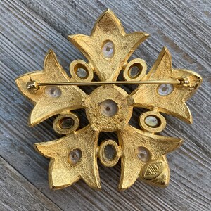 JUDITH JACK Signed Vintage 1990's Stunning Gold Modern Statement Brooch ...