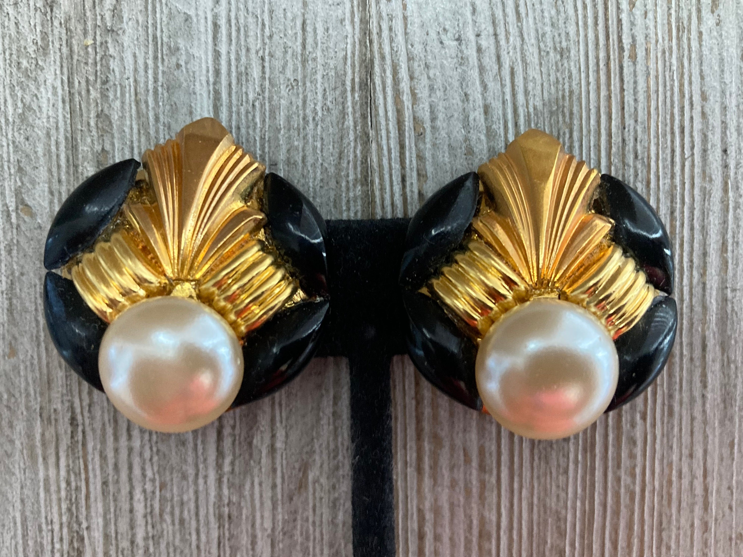 NOS Neiman Marcus Vintage 1980's Gold With Black Beads and - Etsy