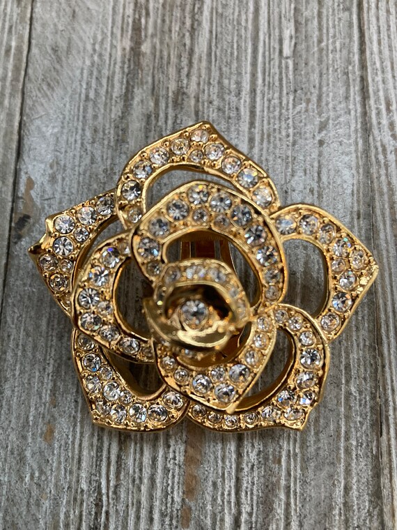 ELIZABETH TAYLOR For Avon Vintage 1990's Gold Crystal… - Gem