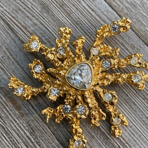 Stunning IVANA Vintage 1990's Gold With Rhinestones Brutalist Style ...