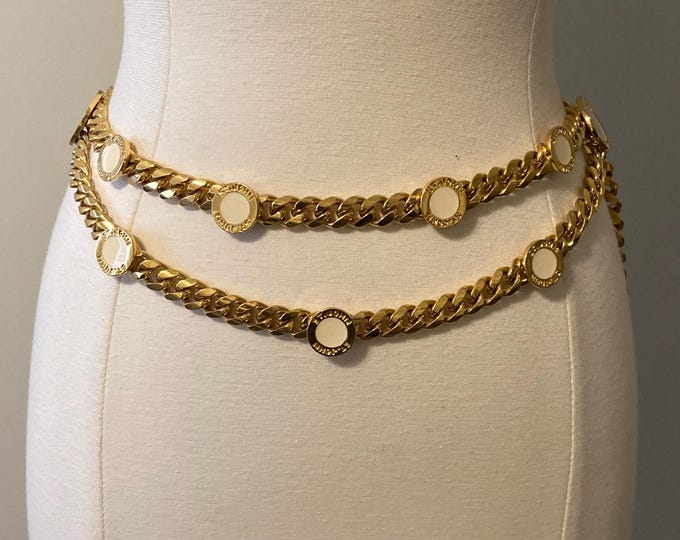 Magnificent ST JOHN Vintage 1990's Gold and Beige Double Strand Couture ...
