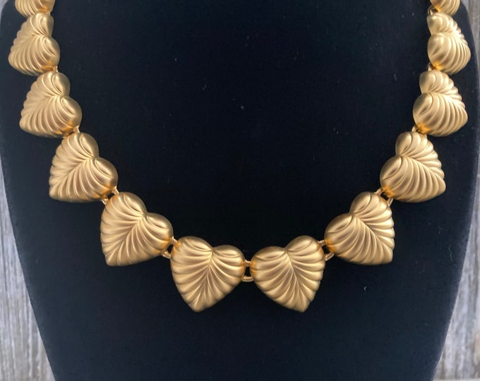 Fabulous Vintage Gold Modern Heart Shaped Statement Collar Necklace - Etsy