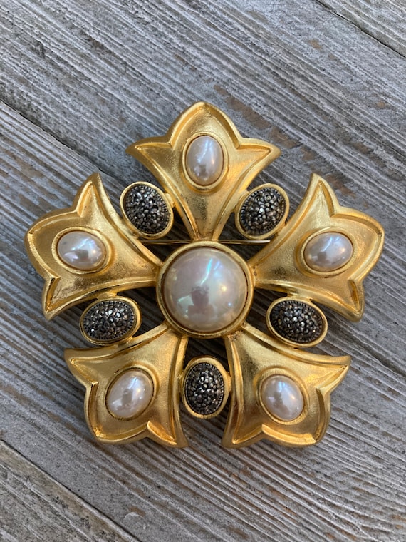 JUDITH JACK Signed Vintage 1990's Stunning Gold Moder… - Gem