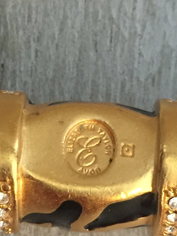 ELIZABETH TAYLOR AVON 1990's Signed Black & Gold Zebr… - Gem