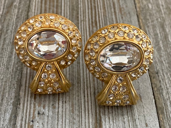 Beautiful MONET Vintage 1990's Gold With Rhinestones … - Gem