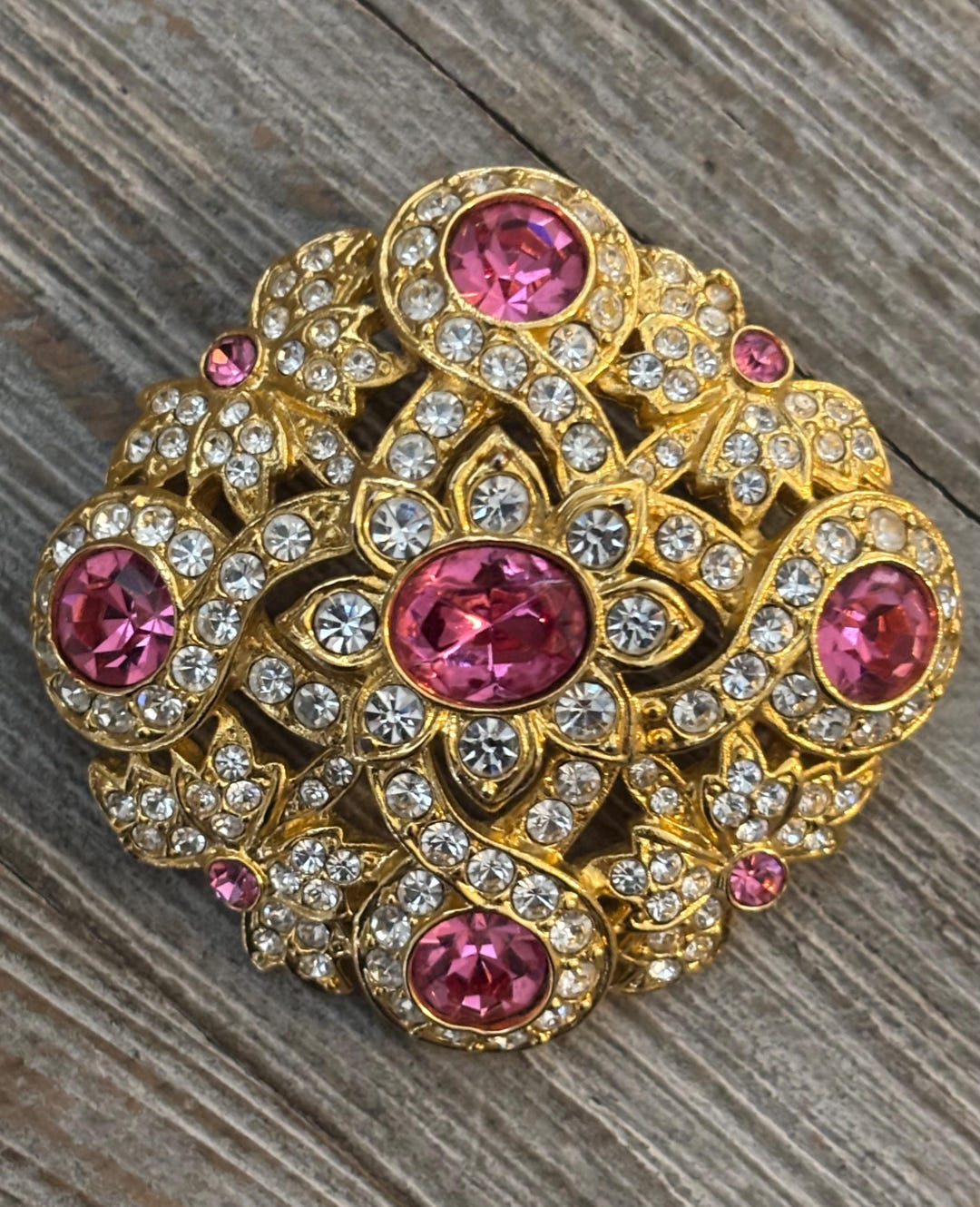Magnificent JOAN RIVERS Signed 1990's Pink Rhinestone Classic Brooch - Etsy