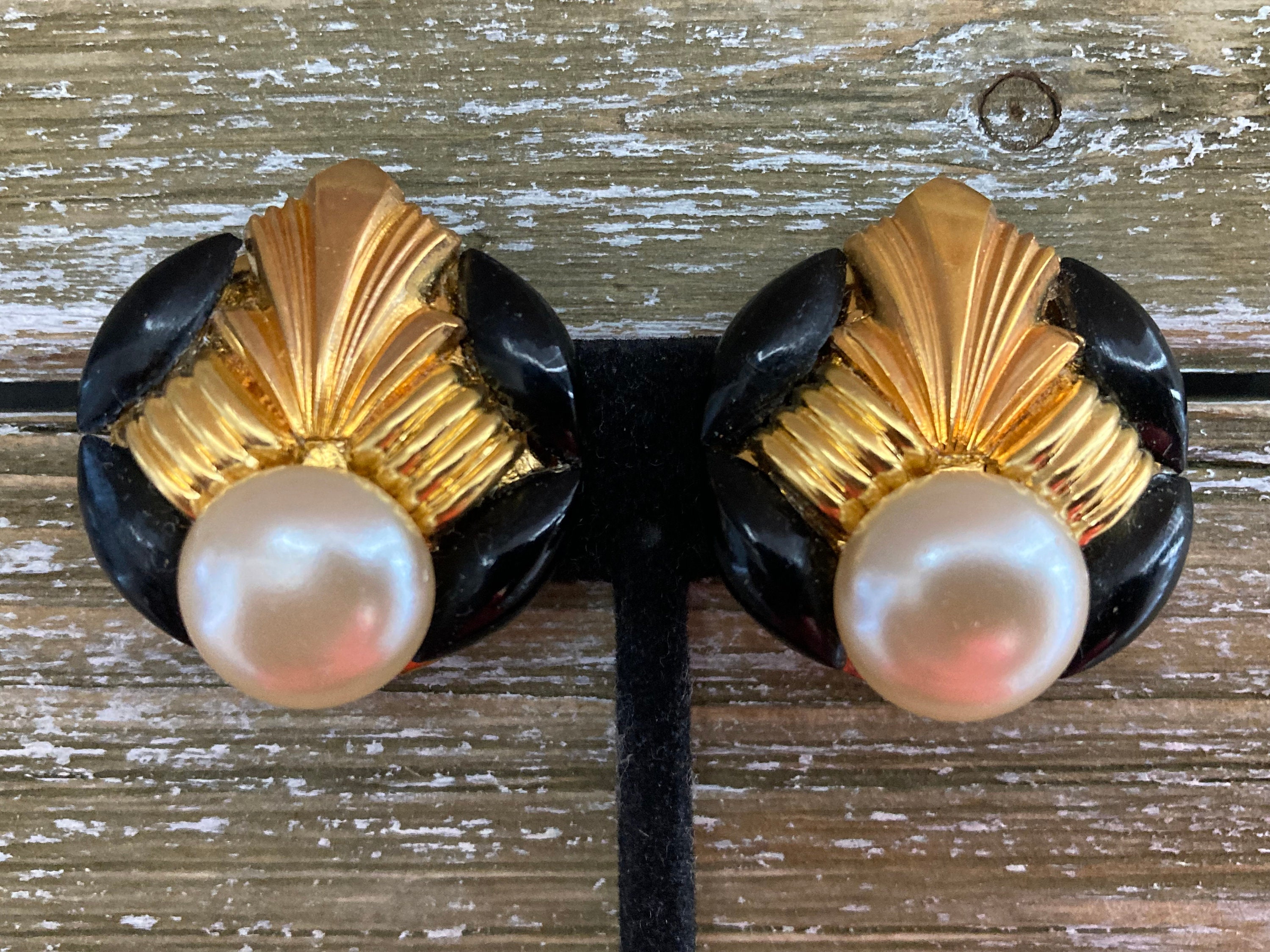 NOS Neiman Marcus Vintage 1980's Gold With Black Beads and - Etsy