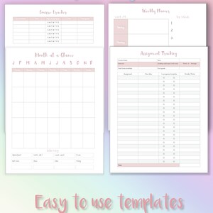 Student Planner | Printable | Pink | Organize | Grade Tracking ...