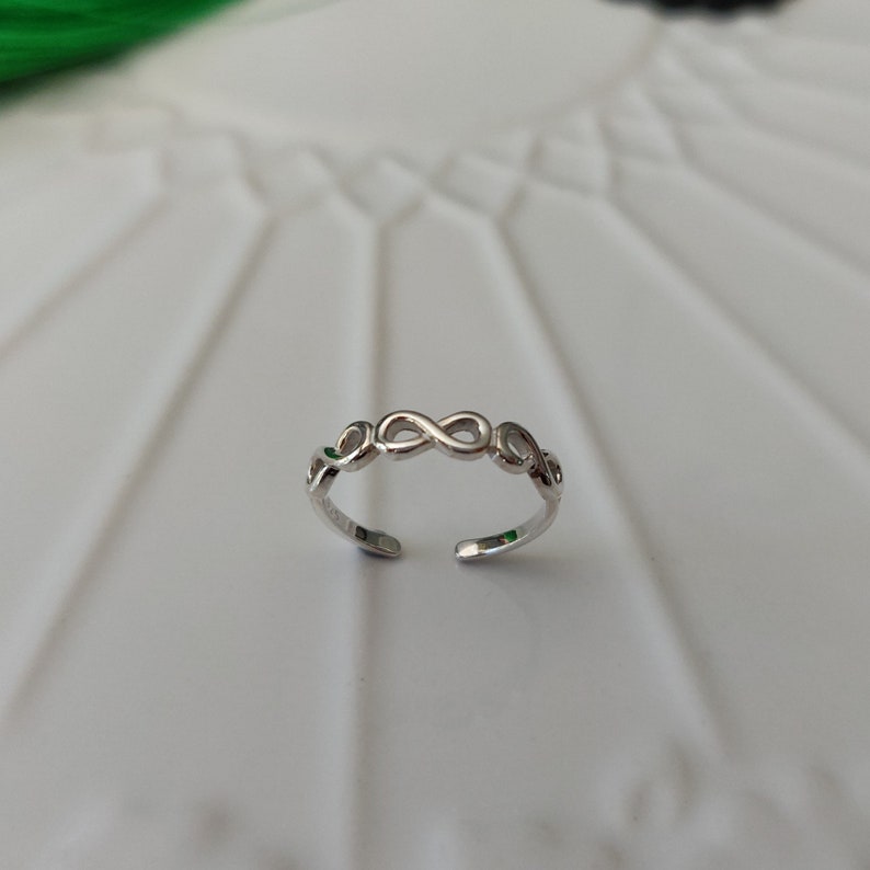 925 Sterling Silver Open Infinity Link Toe Ring - Etsy