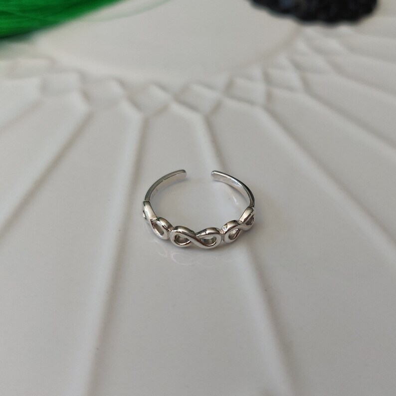 925 Sterling Silver Open Infinity Link Toe Ring - Etsy