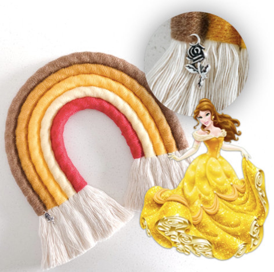 DISNEY INSPIRED BELLE Rainbow Disney Decor, Macrame Rainbow, Fibre Art ...