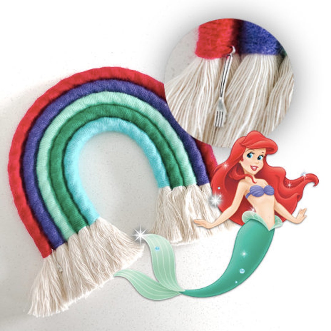 DISNEY INSPIRED ARIEL Rainbow - Disney Decor, Macrame Rainbow, Fibre ...