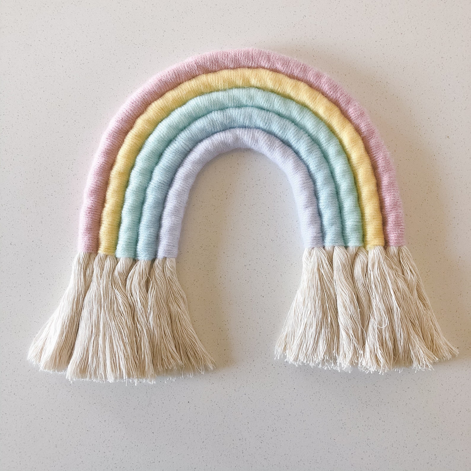 PASTEL RAINBOW Macrame Rainbow Fibre Art Rope Rainbow | Etsy