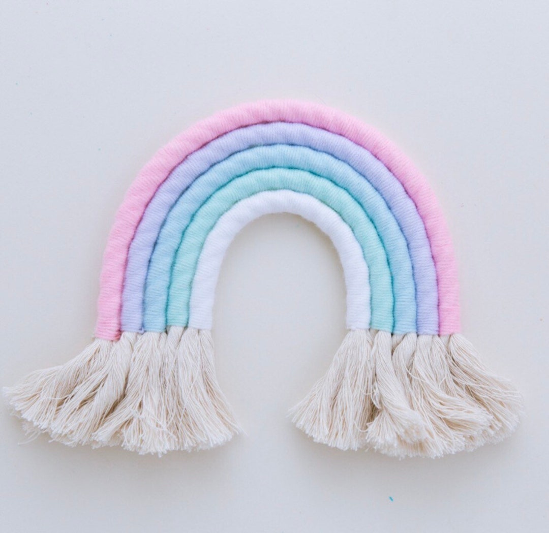 COTTON CANDY RAINBOW - Macrame Rainbow, Fibre Art, Rope Rainbow, Wall ...