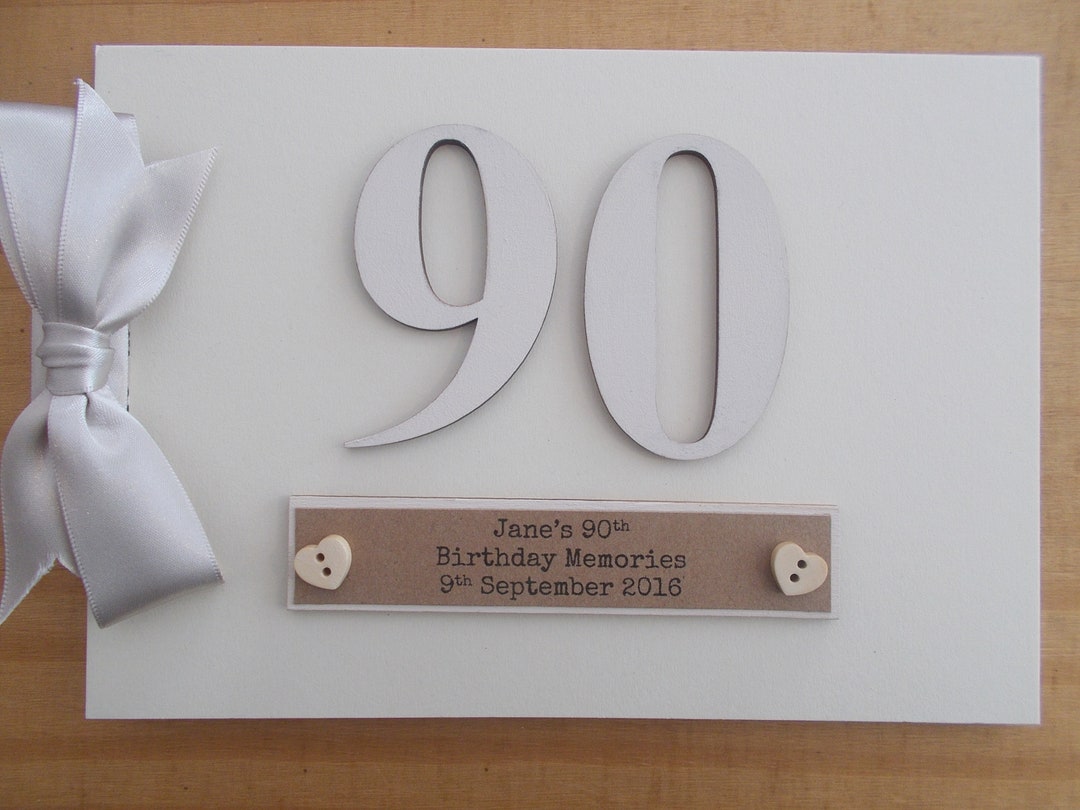 Personalised 90th Birthday Memories Scrapbook Memory Photo Album Gift ...