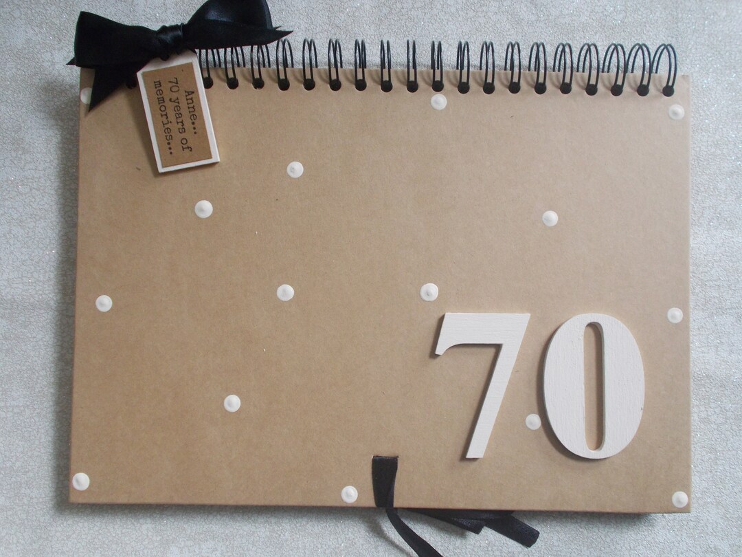 Personalised Rustic Vintage Style 70th Birthday Memories Guest Book ...