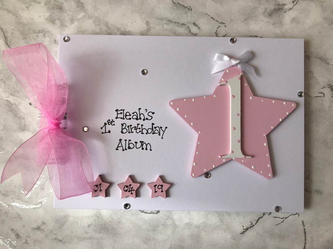 Personalised First Birthday Memory Scrapbook Photo Album Gift - Etsy UK