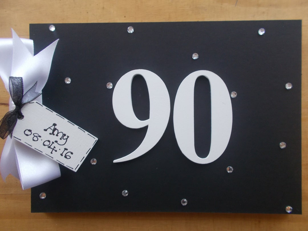Personalised 90th Birthday Memories Guest Book Scrapbook Memory Photo ...
