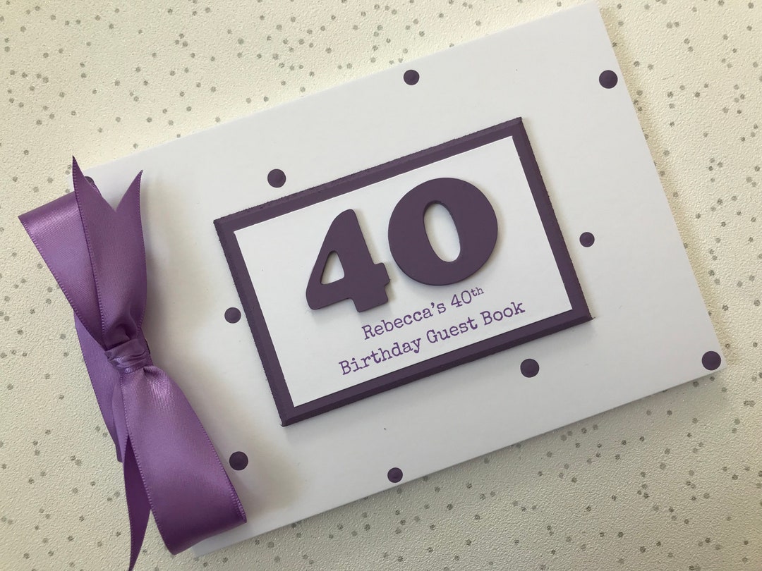 Personalised 40th Birthday Guest Book Scrapbook Memory Photo Album Gift ...