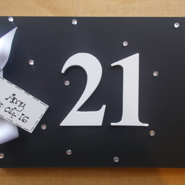 Personalised 21st Birthday Black Scrapbook, Guest Book for Photo Album ...