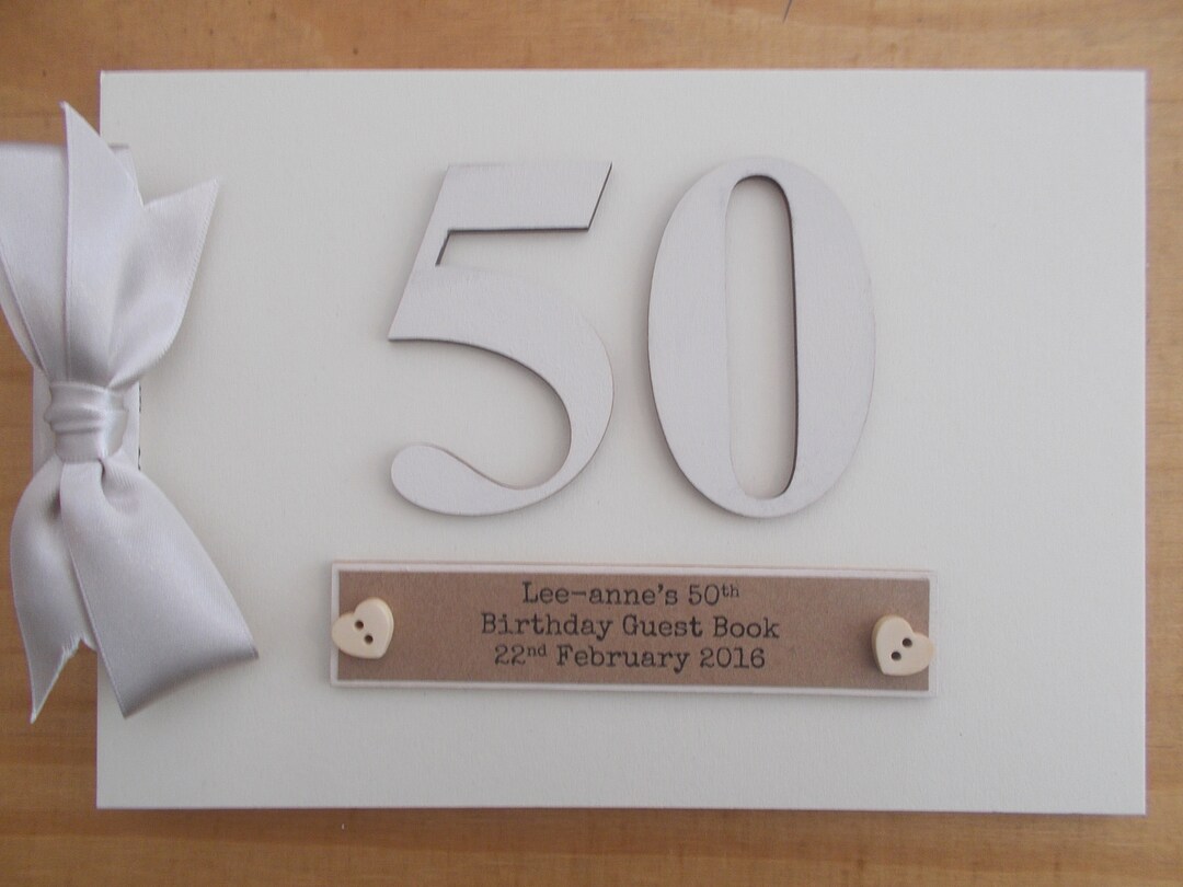 Personalised Milestone 50th Birthday Party Guest Book Any Age 18th 21st ...