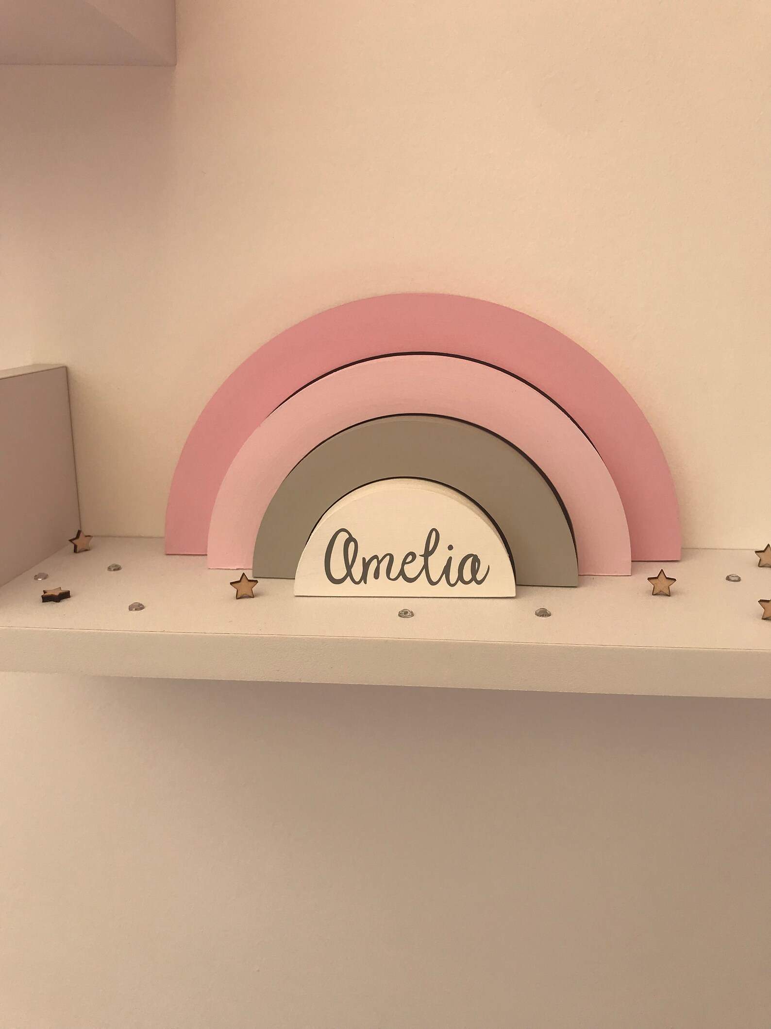 Personalised Wooden Stacking Pastel Rainbow. Nursery Decor | Etsy