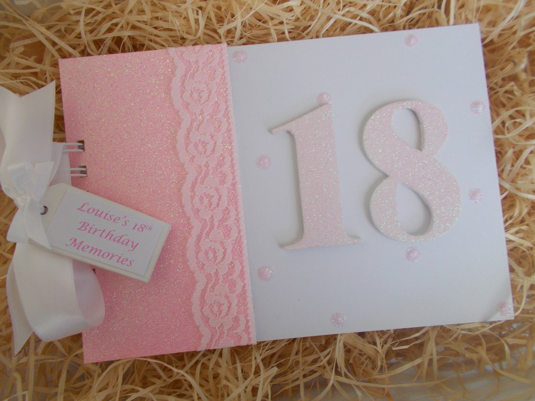 Personalised 18th Birthday Memories Glitter Scrapbook Memory Photo ...