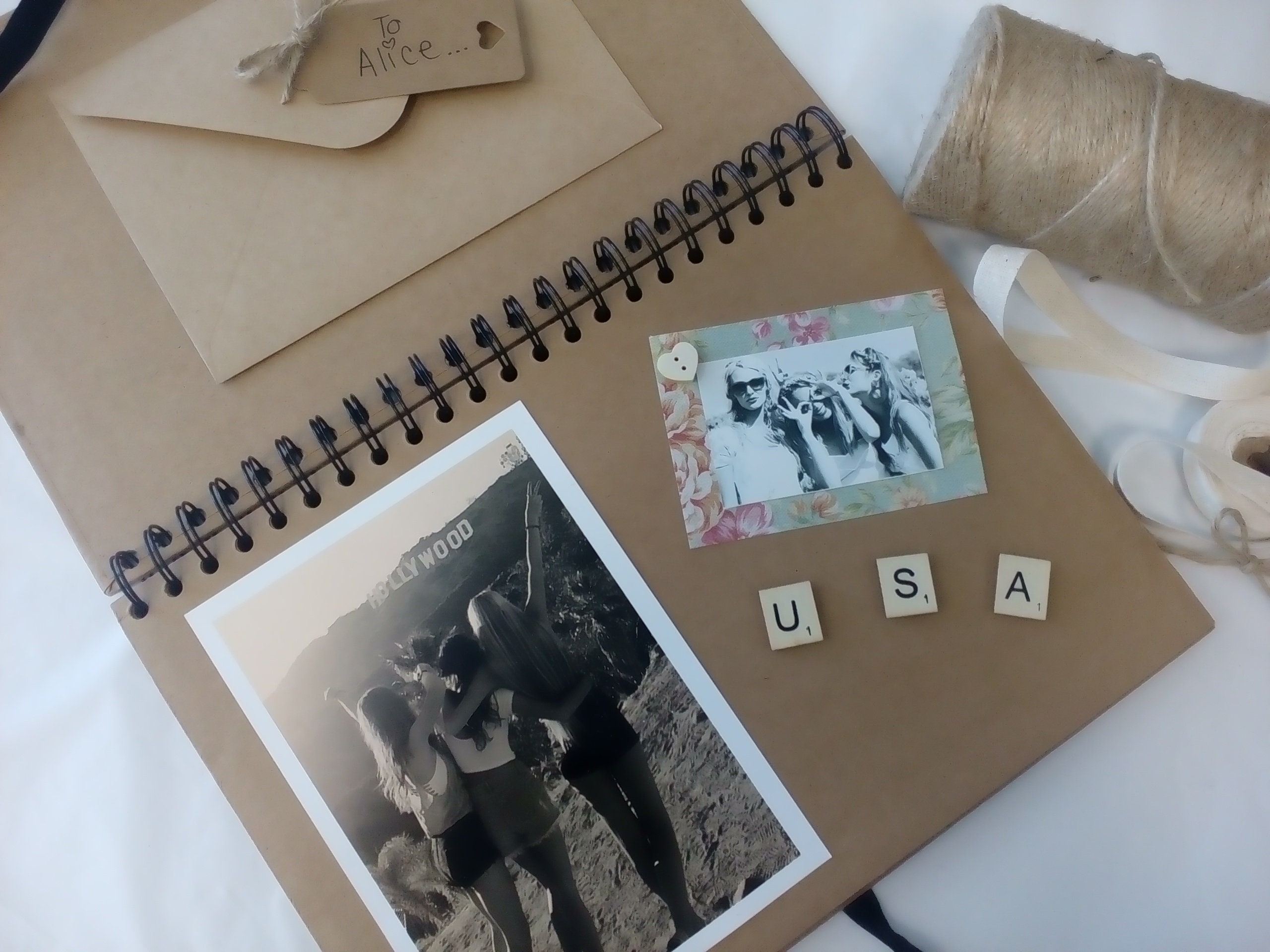 Personalised Rustic Vintage Style Memories Scrapbook Album - Etsy UK