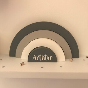 Personalised Wooden Stacking Pastel Rainbow. Nursery Decor, Rainbow ...