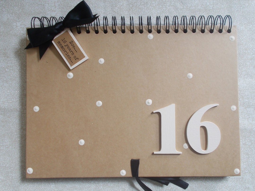 Personnalisé Rustic vintage Style 16th Birthday Memories Guest Book ...