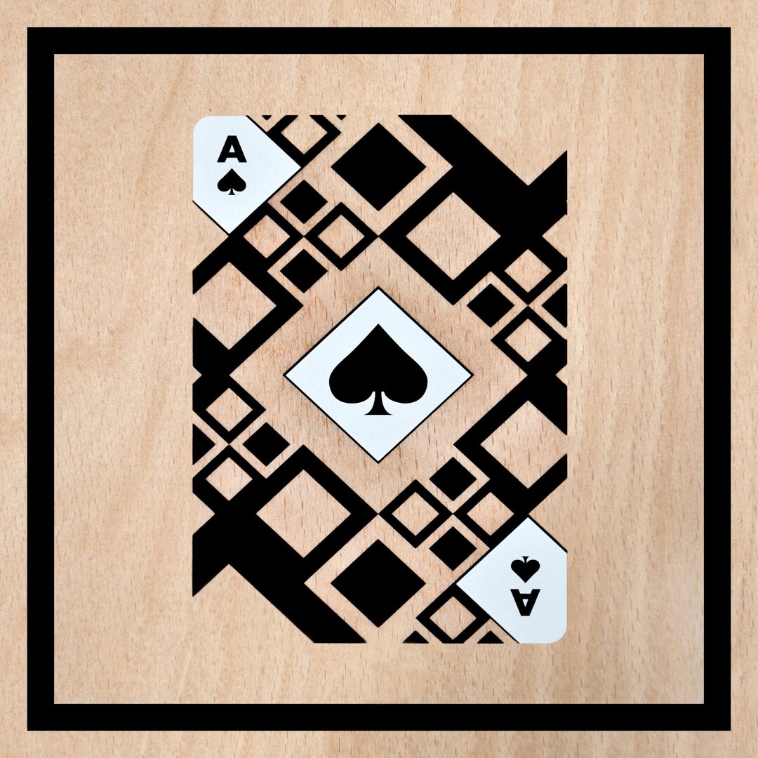 Ace of Spades Pattern on Wood Photographic Print, Ace of Spades ...