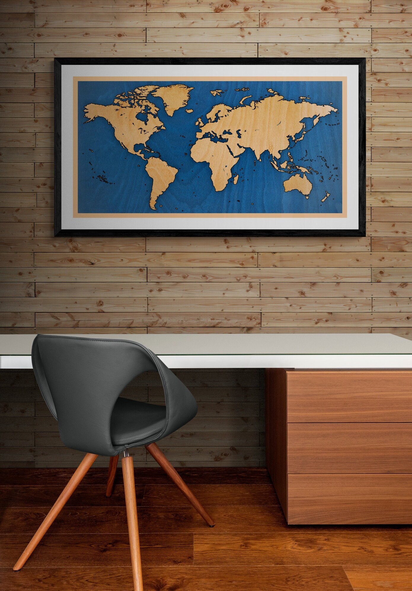 World Map Wood Design Wall Art Photographic Print Map of the - Etsy