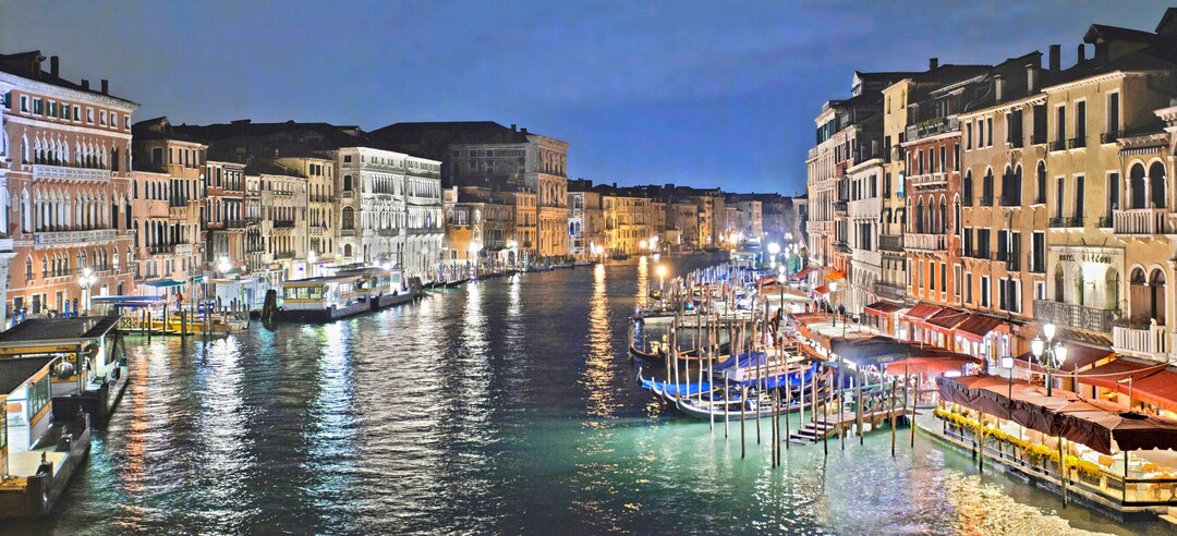 Venice by Night Cityscape Landscape Photograph, Grand Canal Evening ...