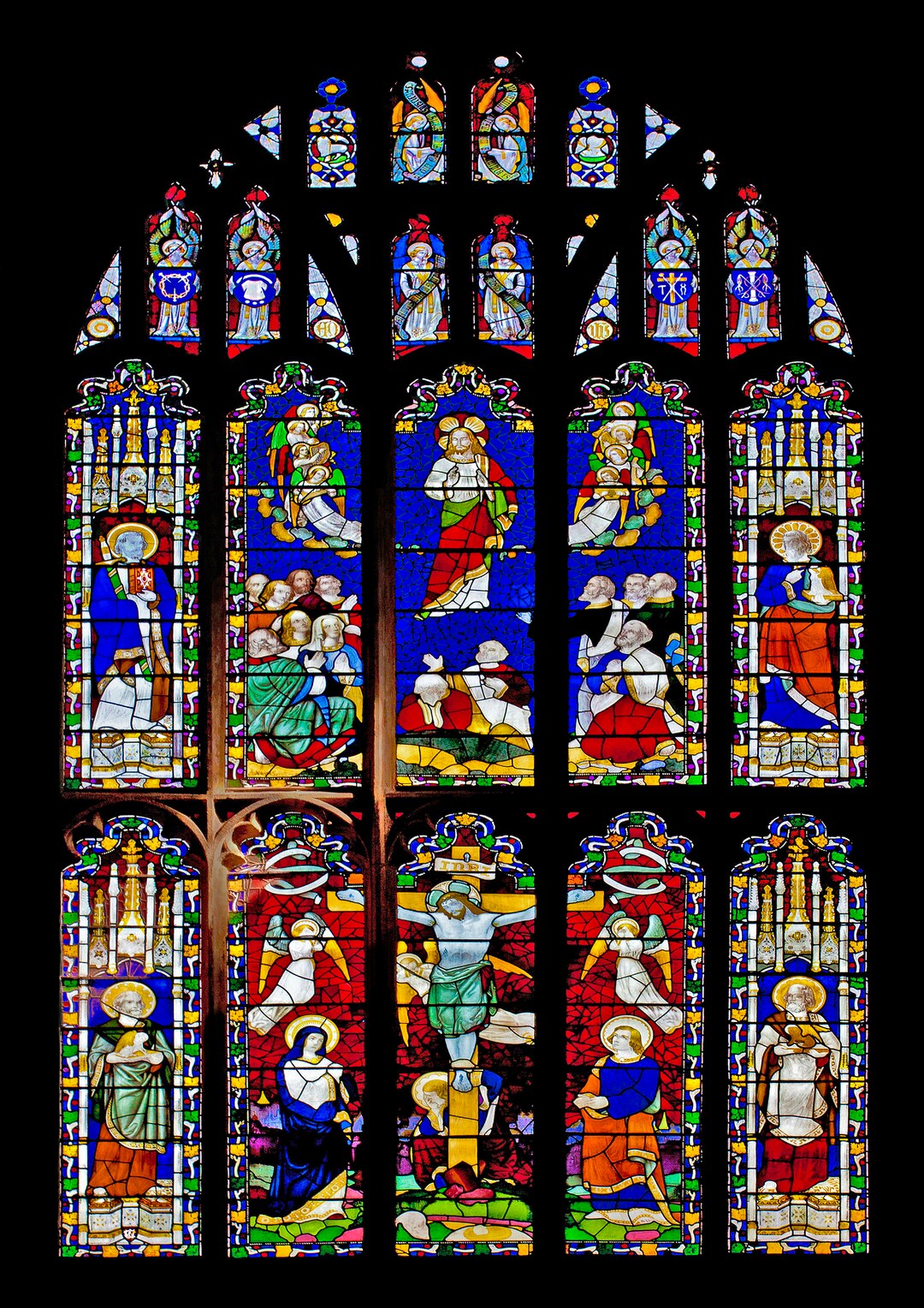 Large Stained Glass Window Photograph, Religious Scene Beautiful ...