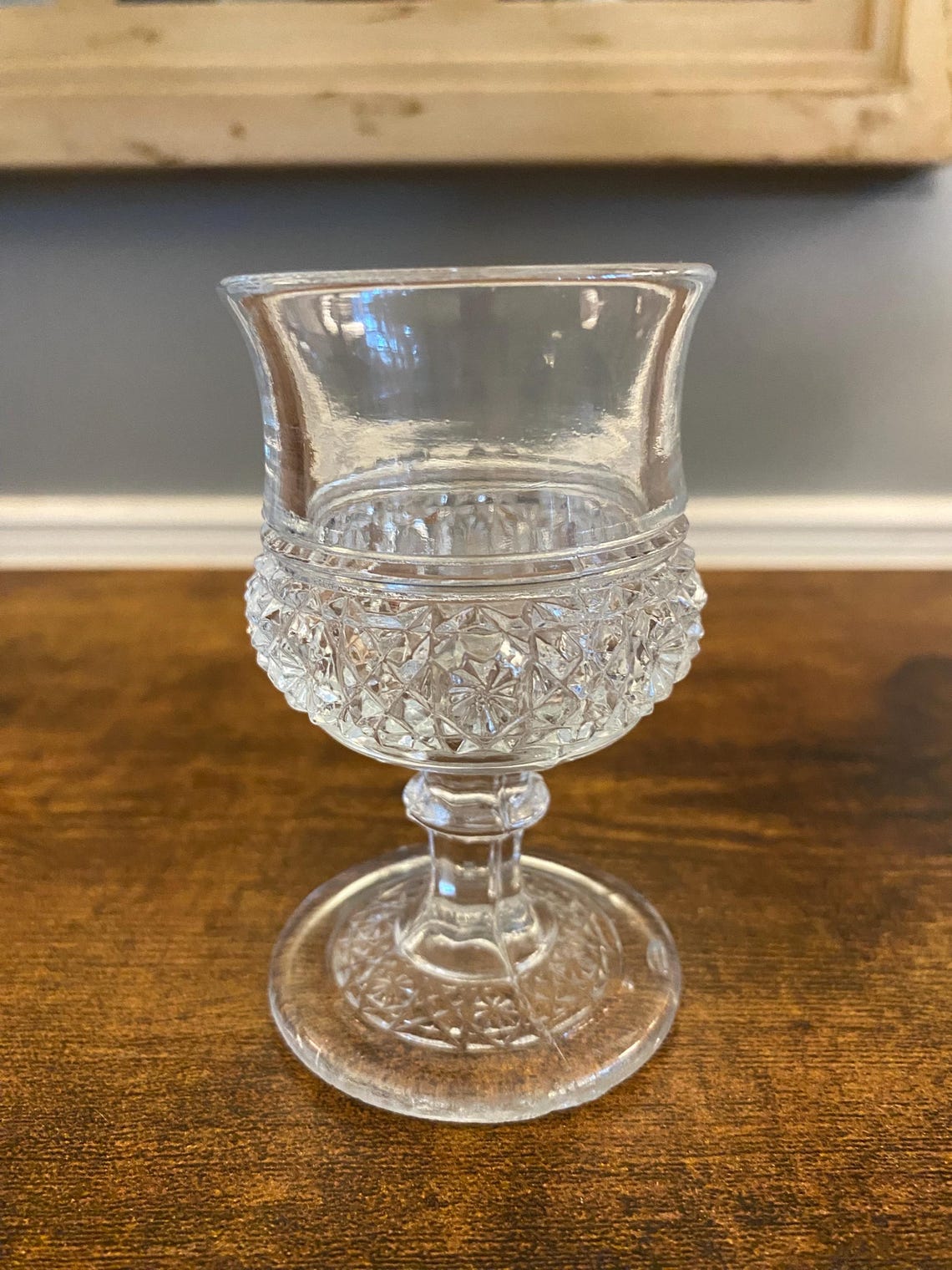EAPG John B. Higbee Glass Co. GALA Hawaiian Lei Wine Glass C. 1913 ...