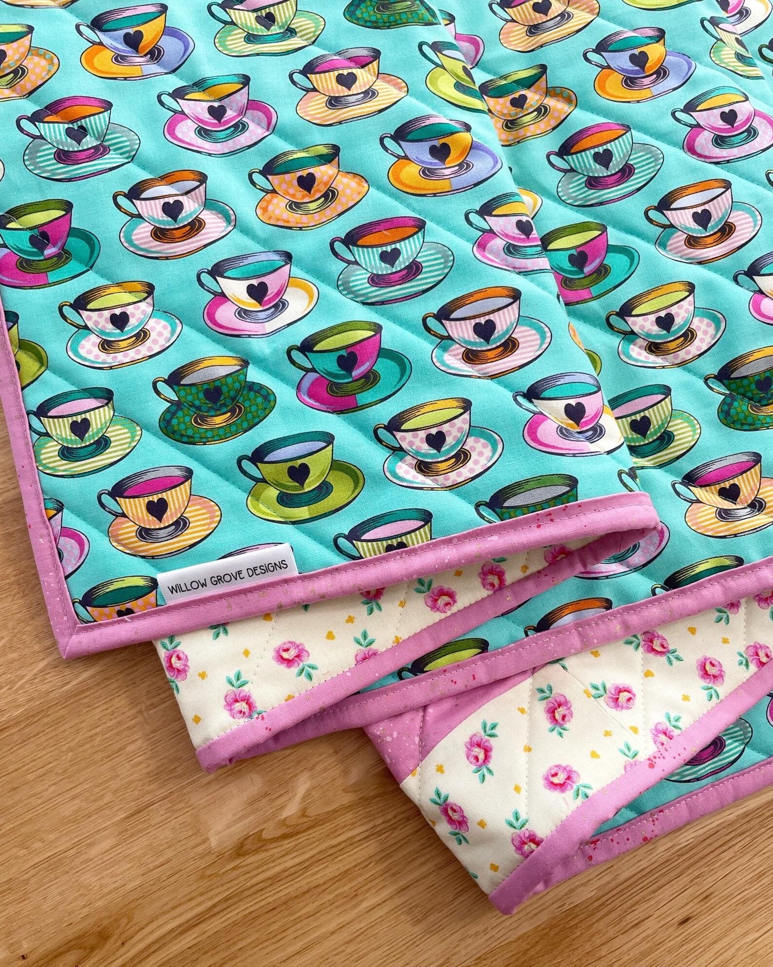 Alice in Wonderland Teapot Table Runner - Featuring Tula Pink Curiouser ...