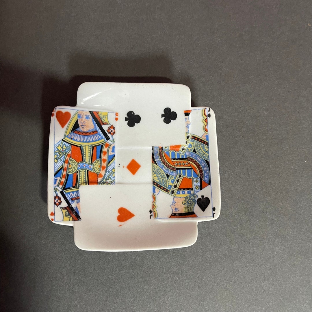 Playing Card Ashtray Collectible Glass - Etsy