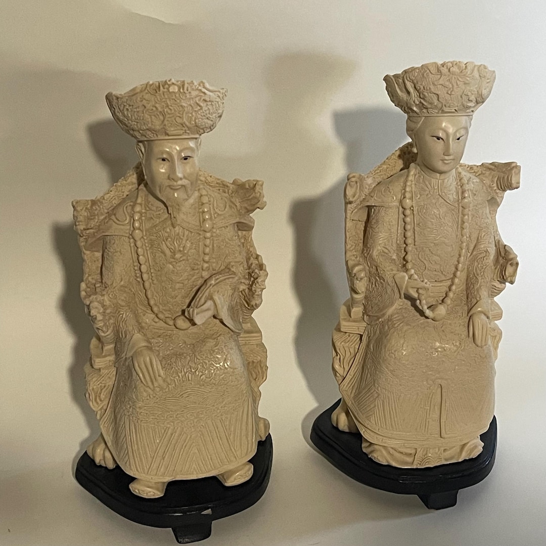 Chinese Emperor Empress Set 2 Asian Figure Couple Statues Vintage - Etsy