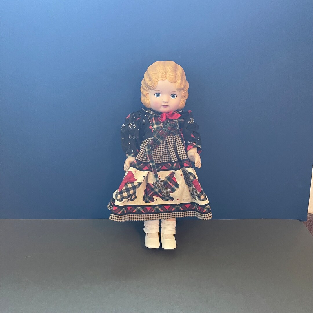 Daisy Kingdom Full PVC Doll Scotty Dog Dress Blue Eyes - Etsy